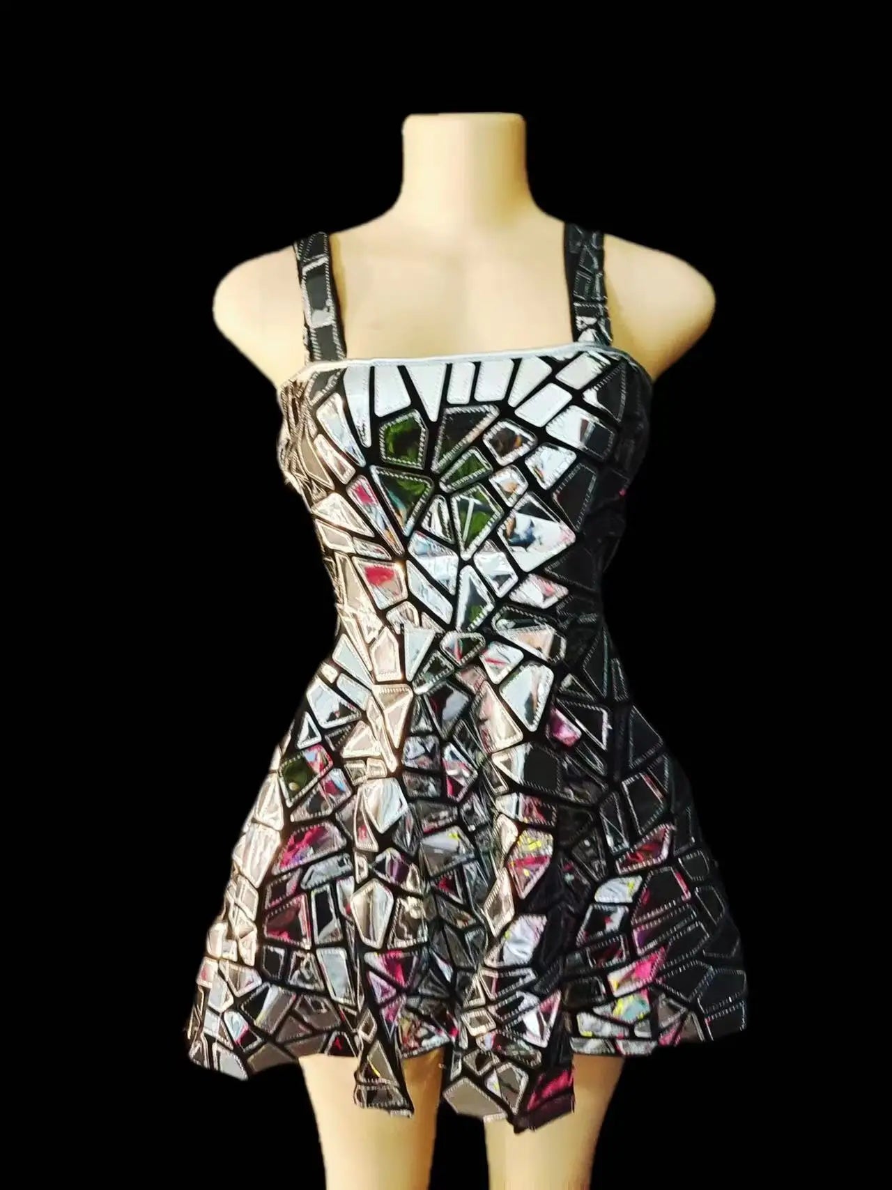 geometric pattern mini dress