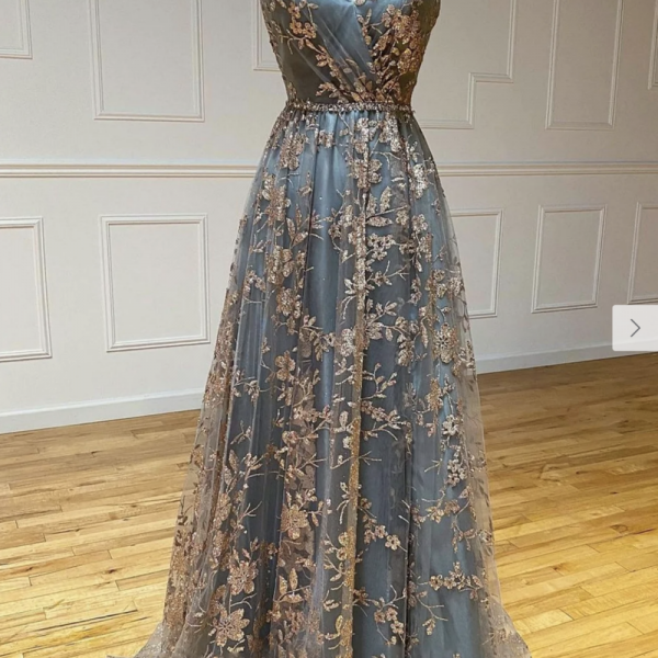 White V-neck Satin Ball Dress, A-line Short Bubble Sleeve Formal Ball ...