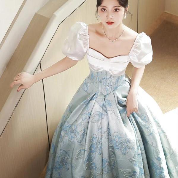 French Lmported Satin Handmade 3d Flower Off Shoulder A Swing Off ...