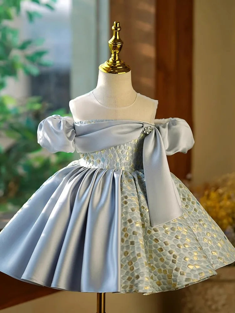 Elegant Blue Party Flower Girl Dress on Luulla
