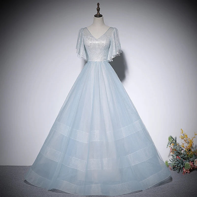 Elegant Light Blue Vintage Style Evening Gown on Luulla