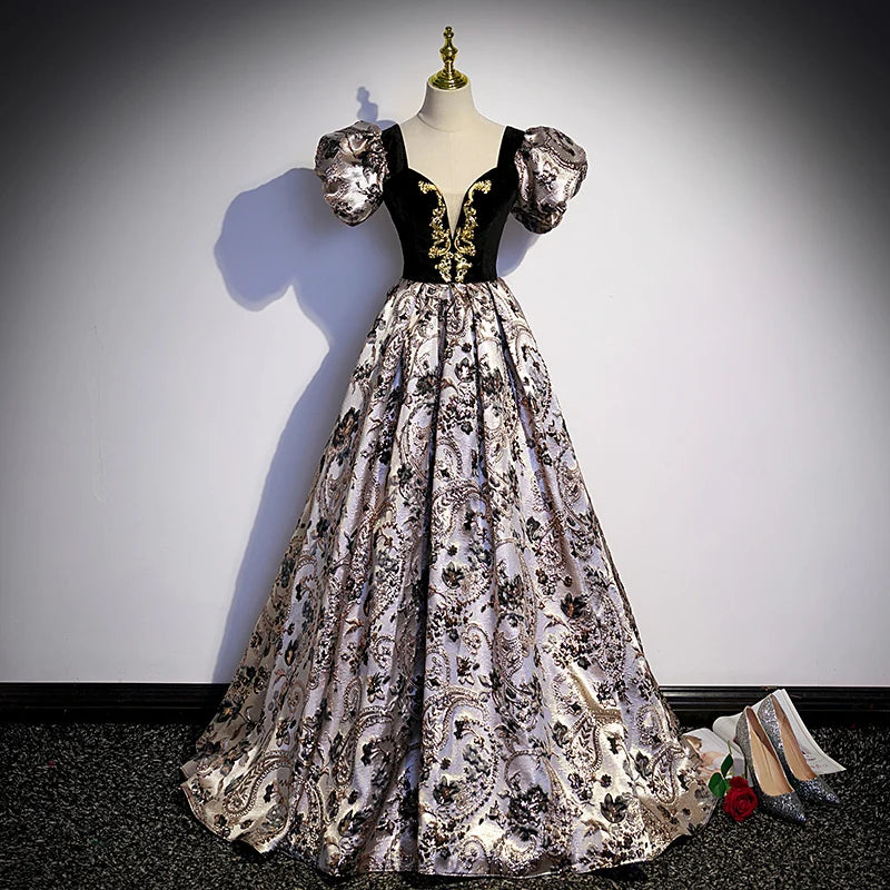 Elegant Floral Vintage Inspired Ball Gown Dress on Luulla