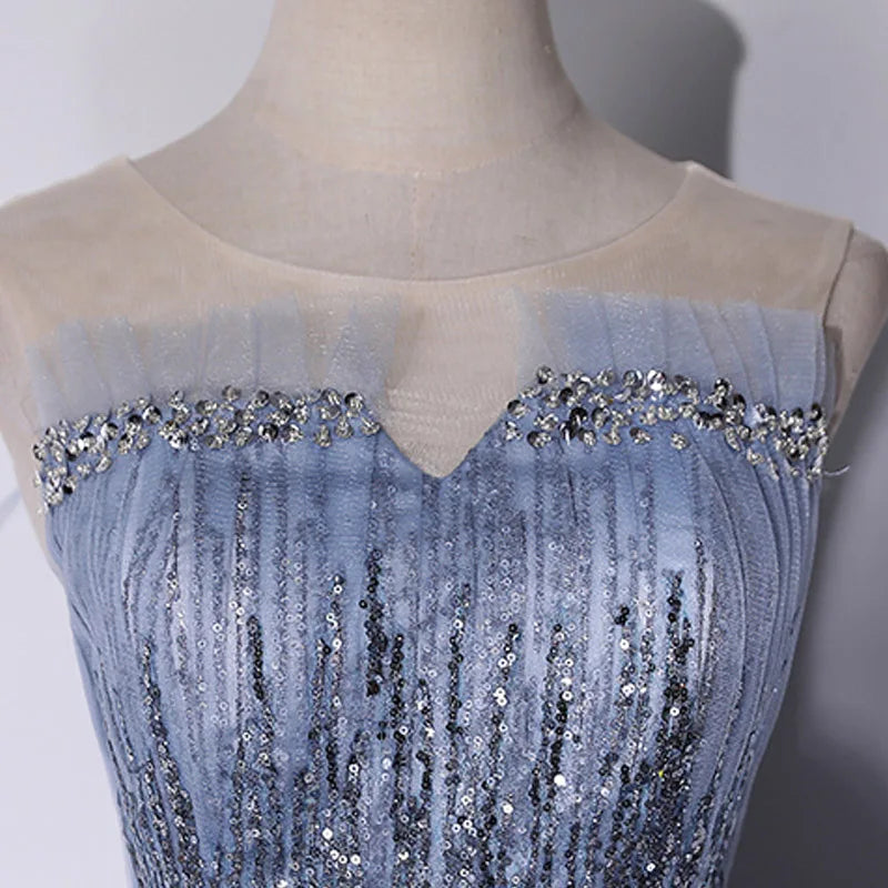 Elegant Sparkling Blue Strapless Ball Gown Dress on Luulla